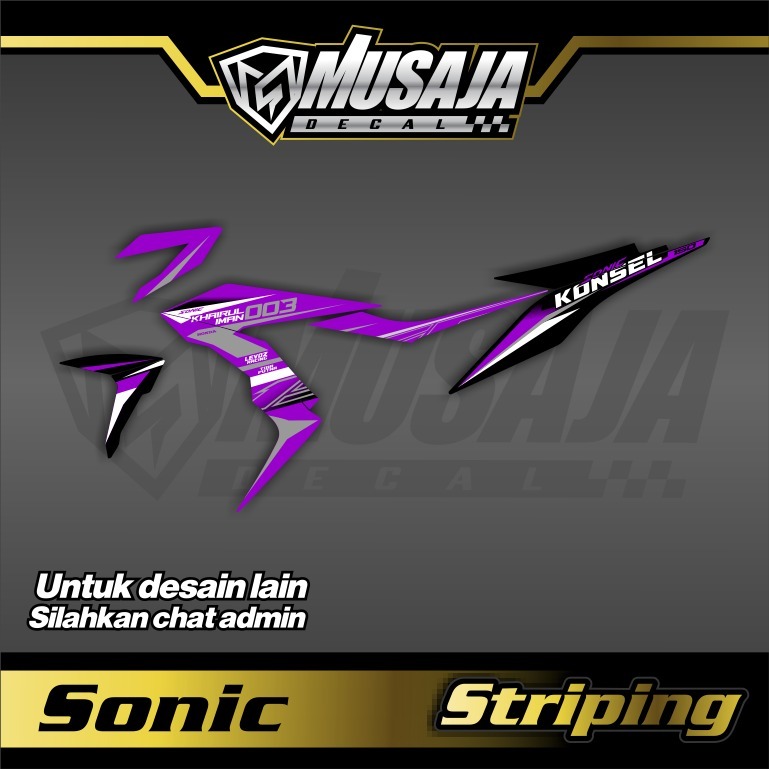 Jual Stiker striping sonic ungu purple transparan uv glossy non ...