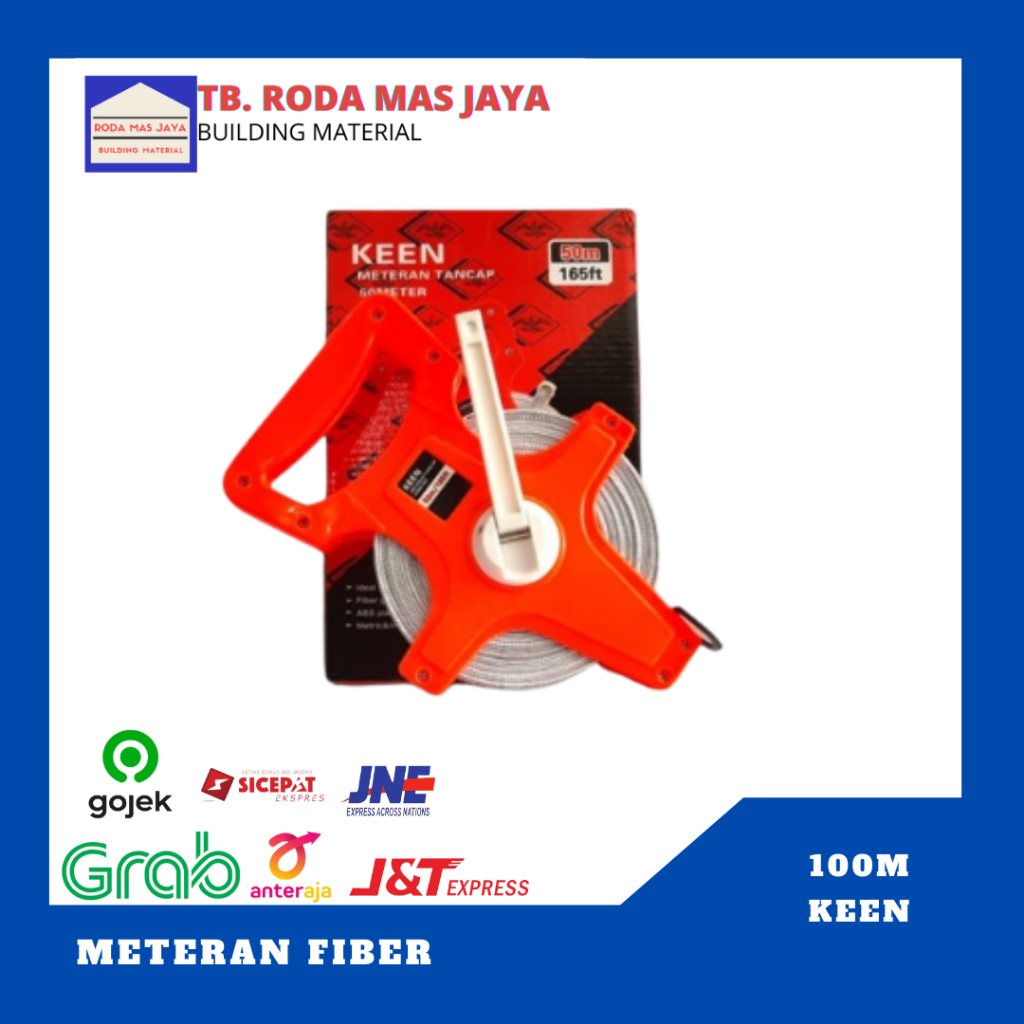 Jual Roll Meteran/Meteran Fiberglass/Meteran KEEN 100M | Shopee Indonesia