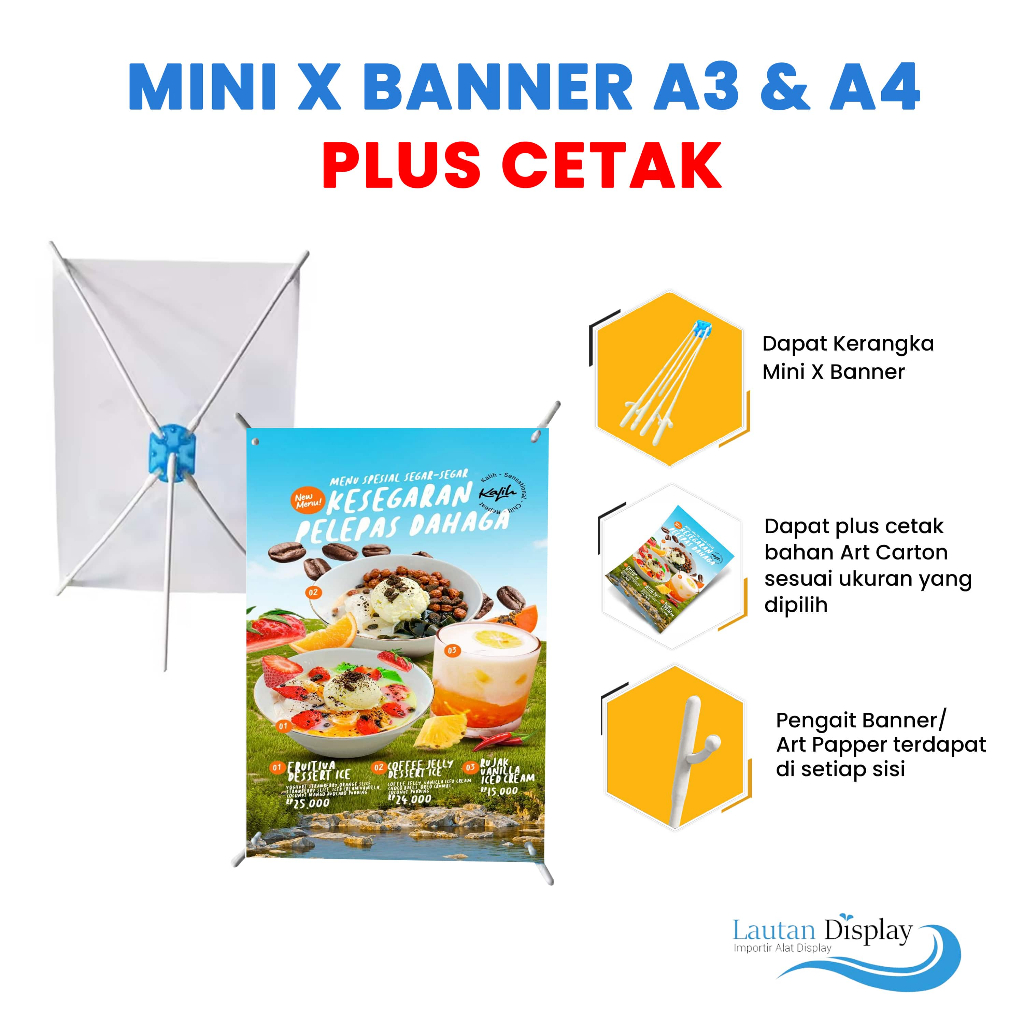 Jual Standing Mini X Banner A3 Dan A4 Custom Design Stand Banner Meja ...