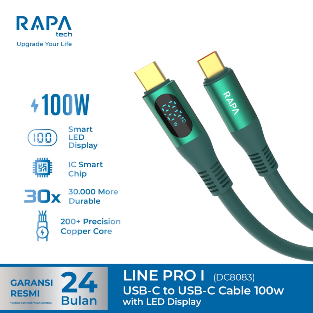 Jual Kabel Type C to Type-C Rapa Line Pro I D8083 Fast Charging 100W ...