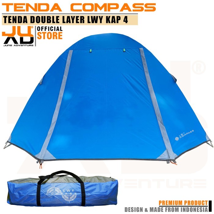 Jual Tenda double layer camping Lwy Compass double layer frame Fiber ...