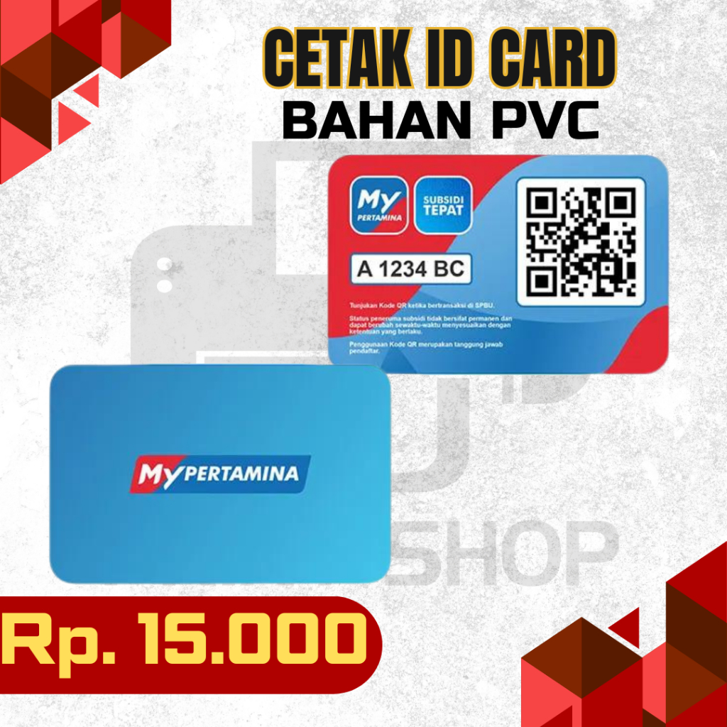 Jual Cetak Kartu My Pertamina | Cetak Kartu PVC Costum 2 Sisi Bisa Satuan | Shopee Indonesia