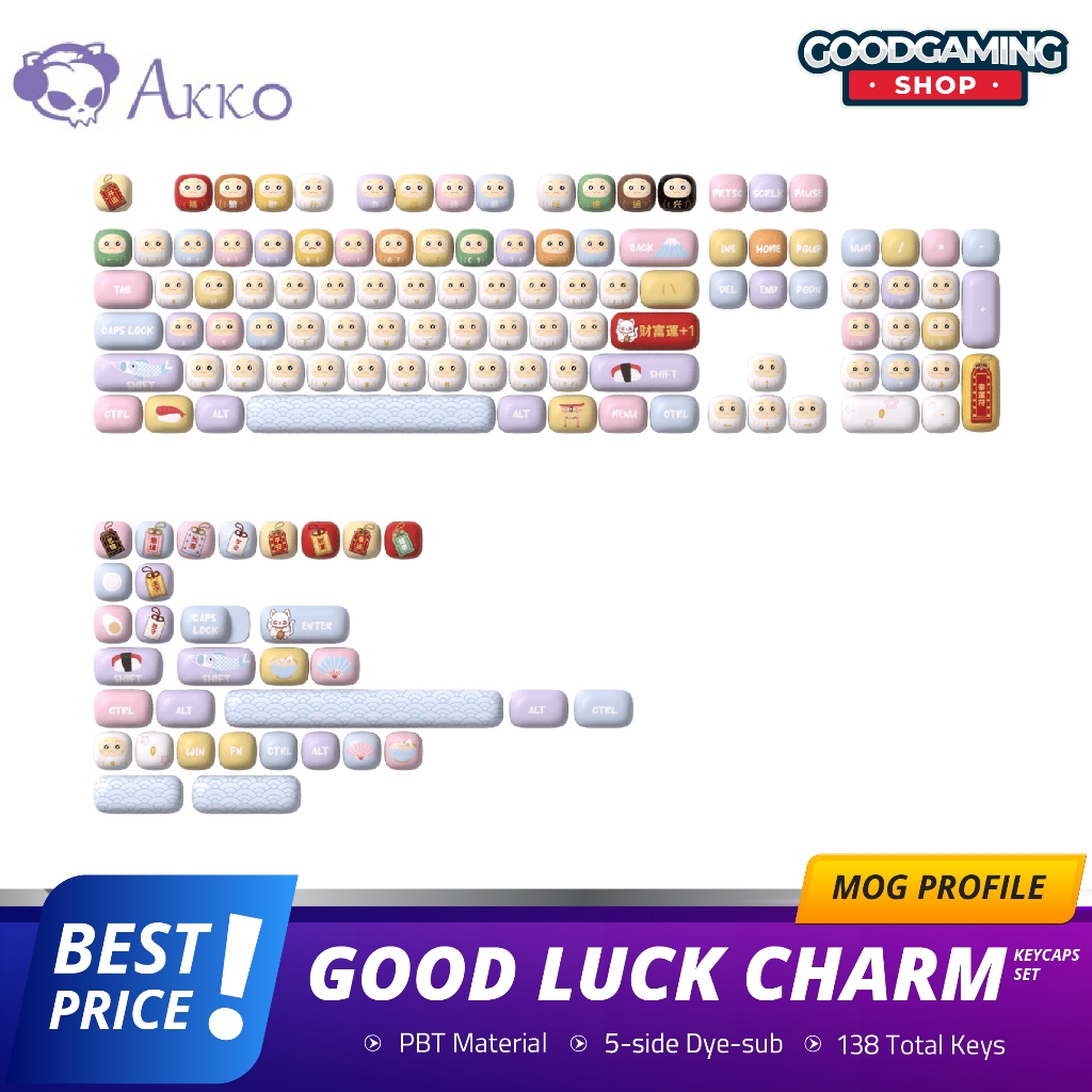 Jual AKKO Good Luck Charm Keycap Set 138keys | Shopee Indonesia