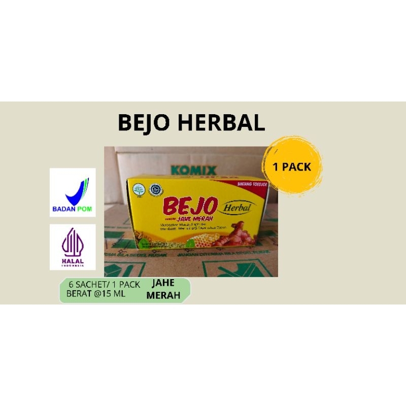 Jual Bejo Herbal Jahe Merah/ Obat Masuk Angin 1 Pack (6 Sachet ...