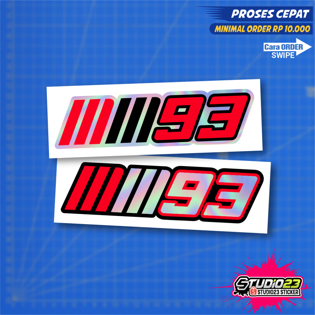 Jual Stiker Marc Marquez MM93 Cutting Sticker Hologram | Shopee Indonesia