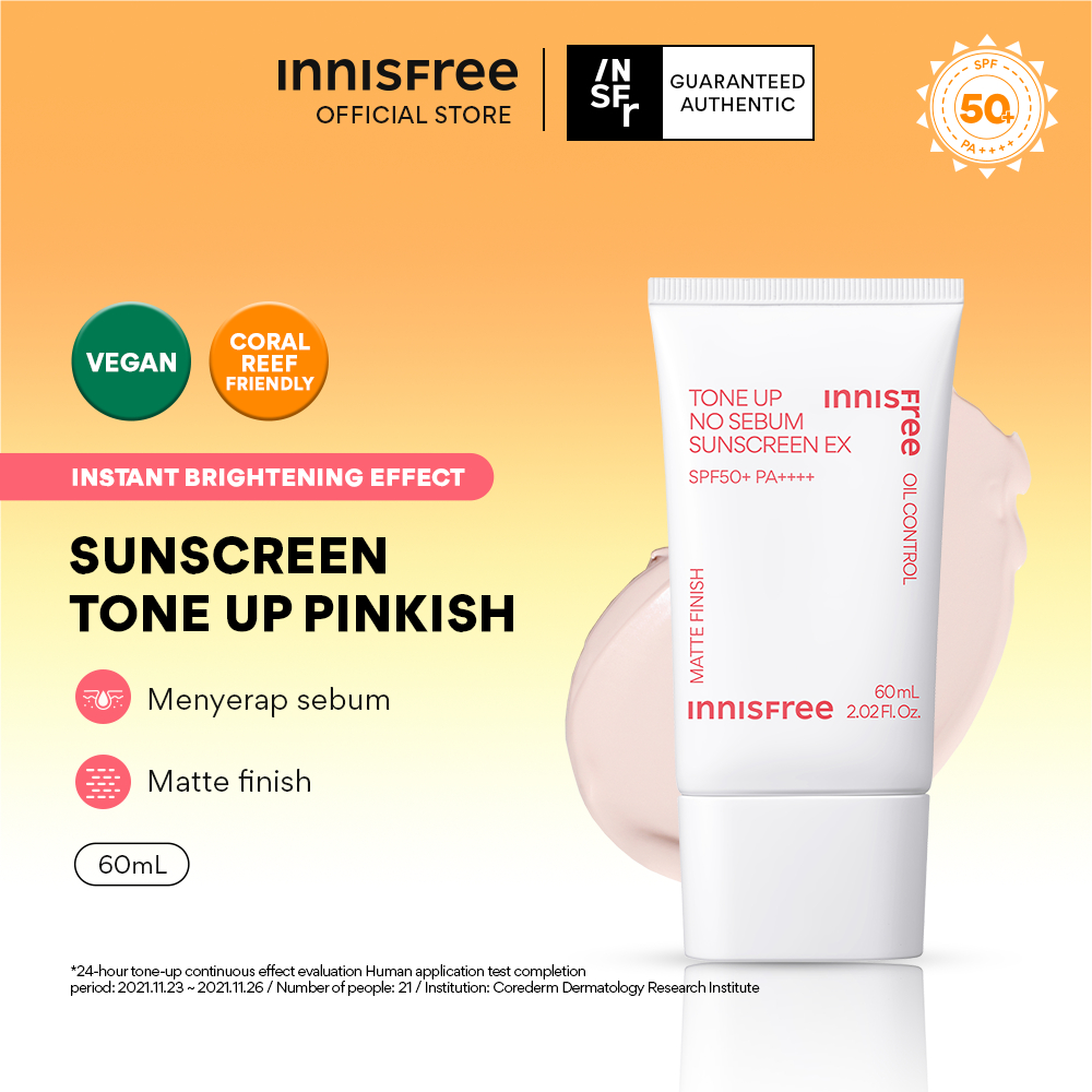 Jual Innisfree Tone Up No Sebum Sunscreen EX SPF 50+ PA++++ 60ml ...