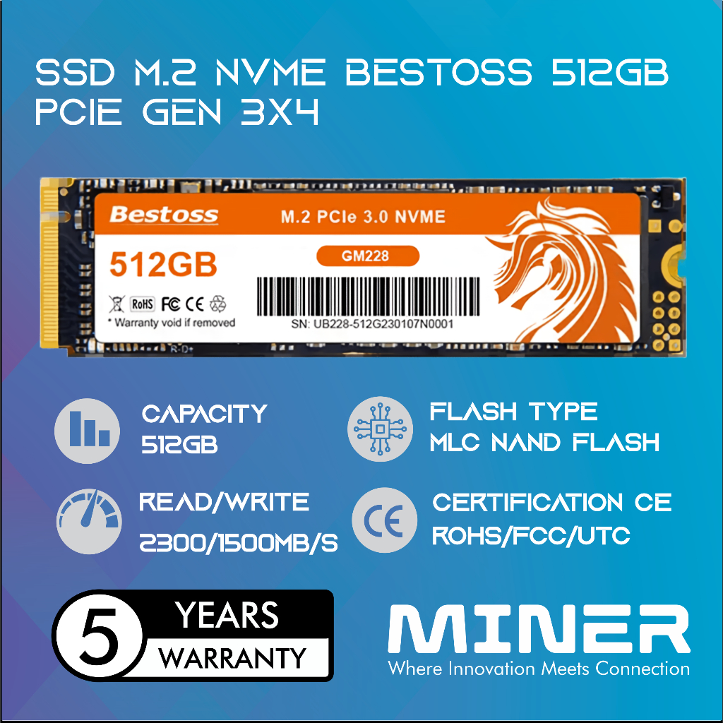 Jual SSD M.2 NVME Bestoss 512GB PCIE Gen 3x4 (Garansi Resmi 5 Tahun ...