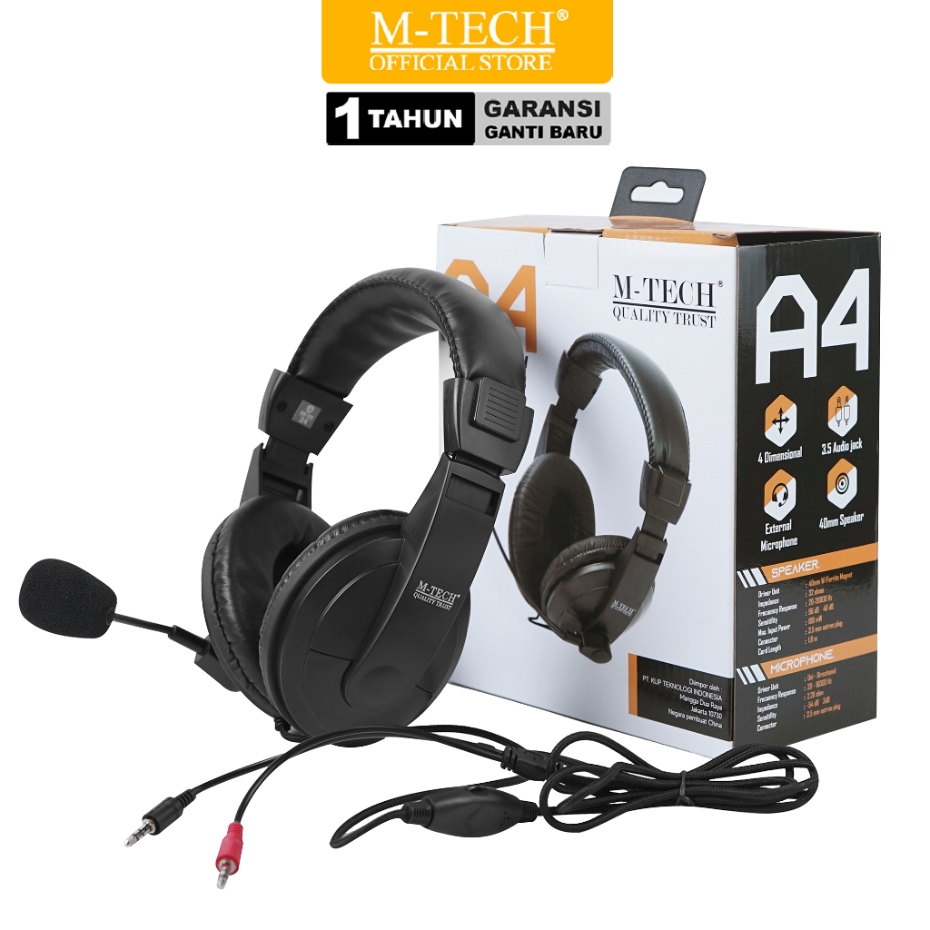 Jual MTECH Original Headset Gaming Pc Laptop Smartphone M-Tech A4 | Shopee Indonesia