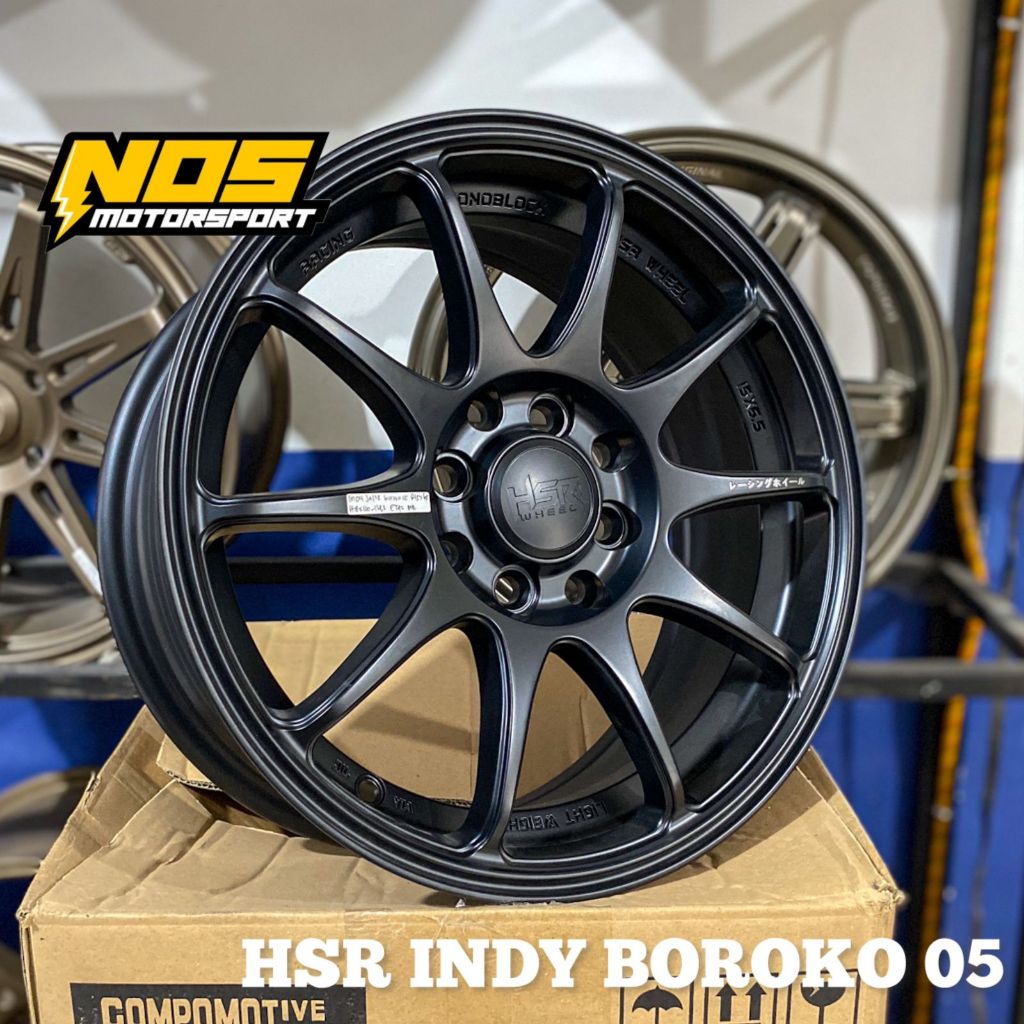 Jual VELG MOBIL JAZZ AVANZA BRIO AGYA RING 15 HSR INDY BOROKO 05 LEBAR 6,5 MATT BLACK | Shopee ...
