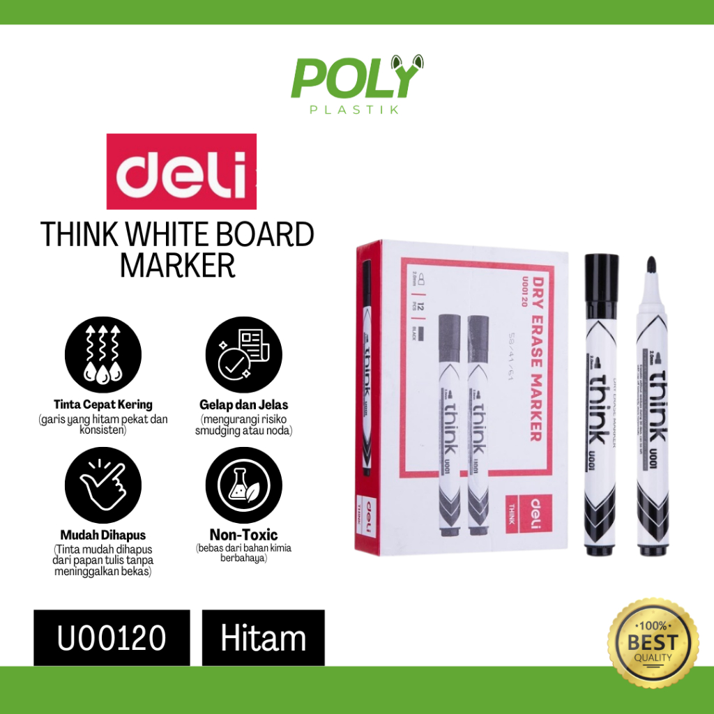Jual Deli Think Dry Erase Marker / Spidol Whiteboard Marker / Spidol ...