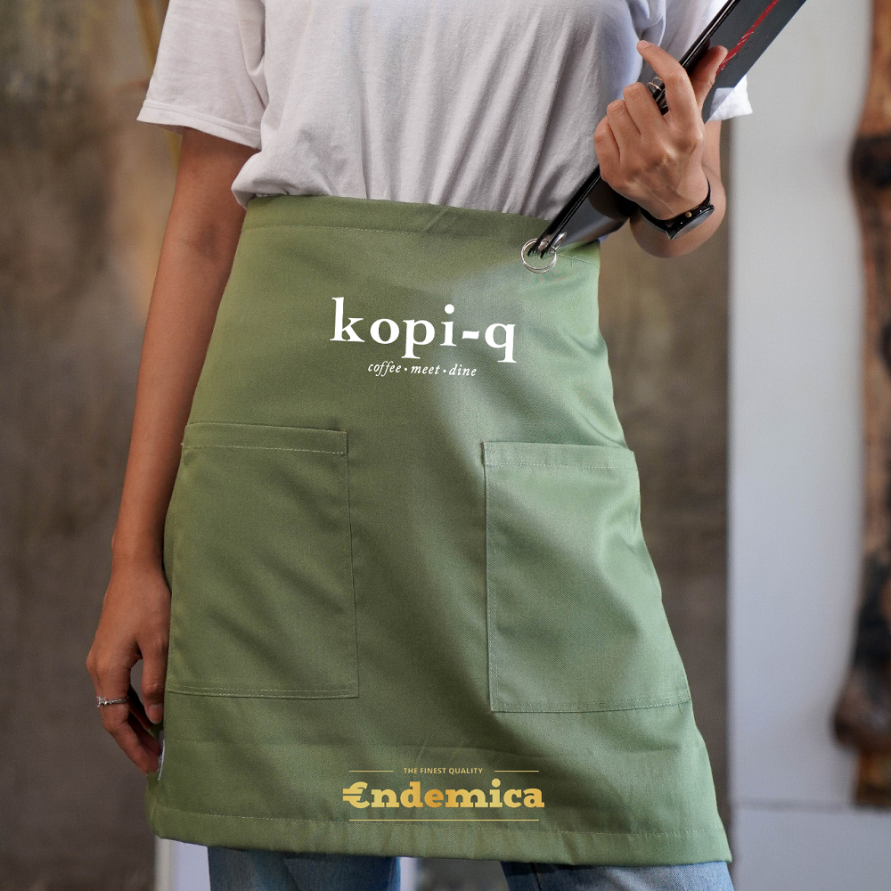 Jual half apron waiteres waiter celemek cafe apron server chef koki ...