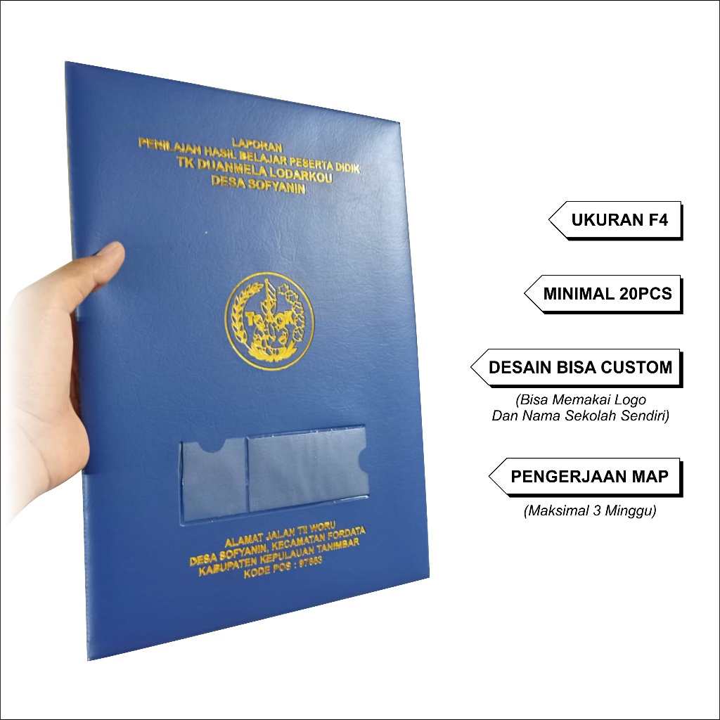 Jual Map Raport Custom Nama & Logo Sekolah – Map Ijazah / Map Rapor ...