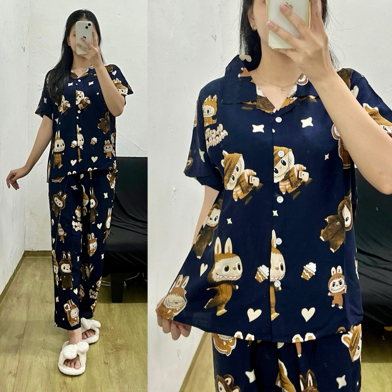 Jual visage- piyama set labubu | piyama labubu viral | baju tidur ...