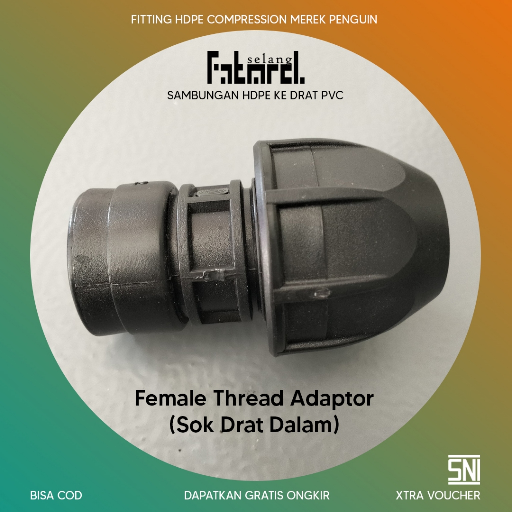 Jual sambungan sok drat dalam hdpe 25mm x 1/2 inch aksesoris fiting ...