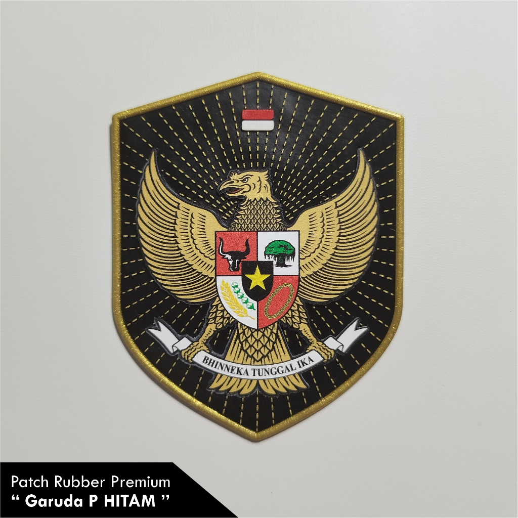Jual Patch rubber GARUDA P HITAM - logo karet timbul sablon jersey siap ...