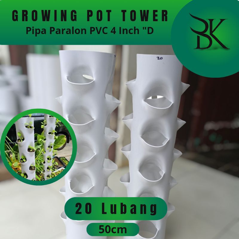Jual Growing pot vertikal tower, pot hidroponik, pot bunga, pot sayuran ...