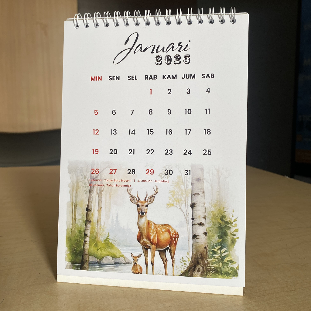 Jual Custom Kalender Duduk 2025 / Kalender 2025 Meja Custom isi 6 ...