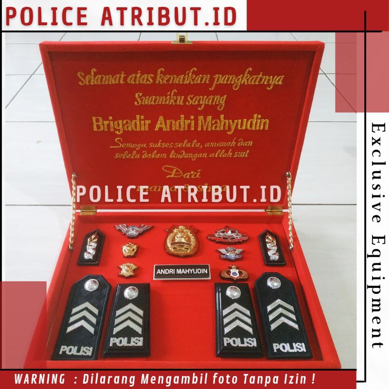 Jual Pangkat Brigadir Set Lantas Polisi PDH PDU Set Box request ucapan ...