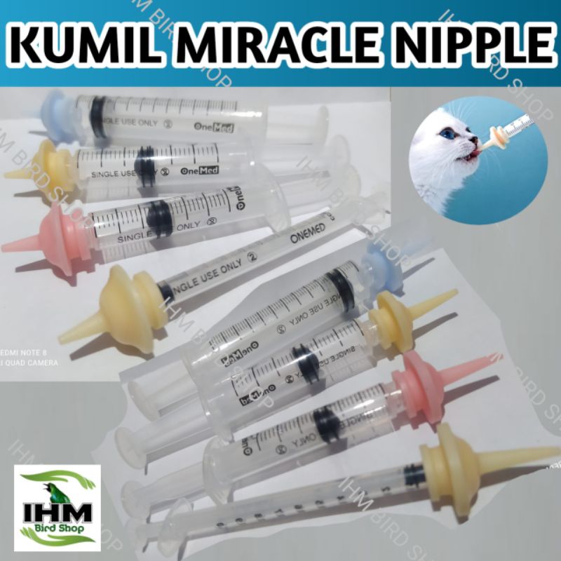 Jual KUMIL MIRACLE NIPPLE SPUIT 1ML 3ML 5ML 10ML NIPPLE DOT ANABUL ...