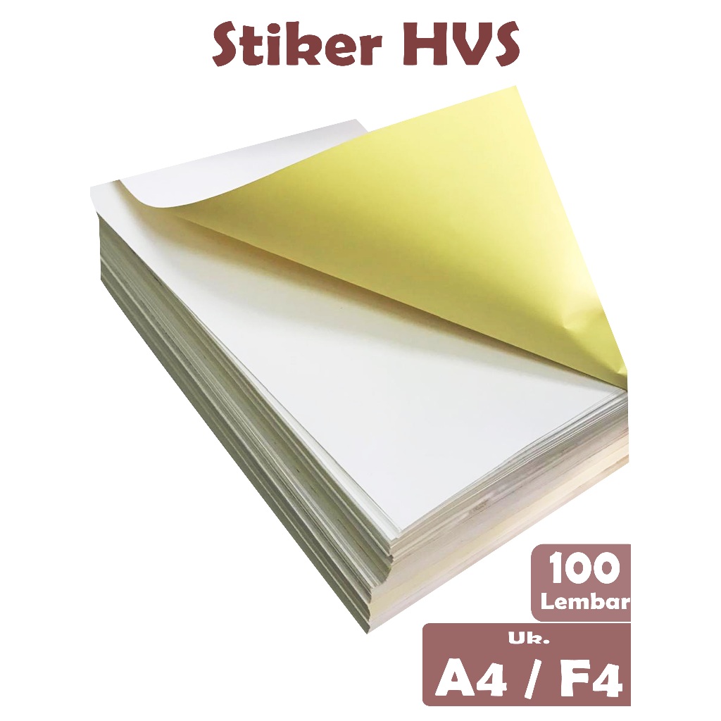 Jual STIKER HVS DOFF / TIDAK KILAT UKURAN A4 DAN F4 , 100 LEMBAR ...