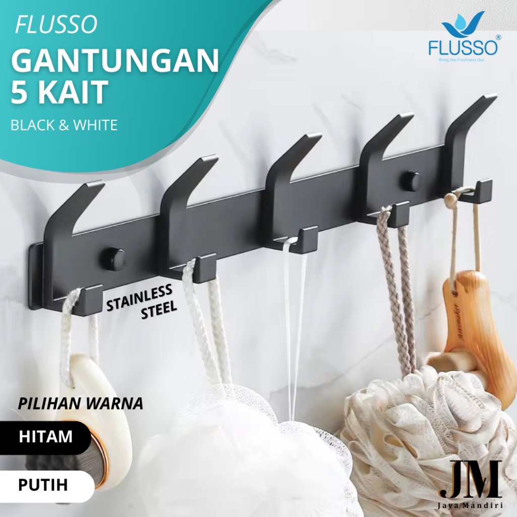 Jual Flusso Gantungan Baju 5 Kait Bahan Stainless Tebal Kapstok Baju Double Kait 2642 2643 ...
