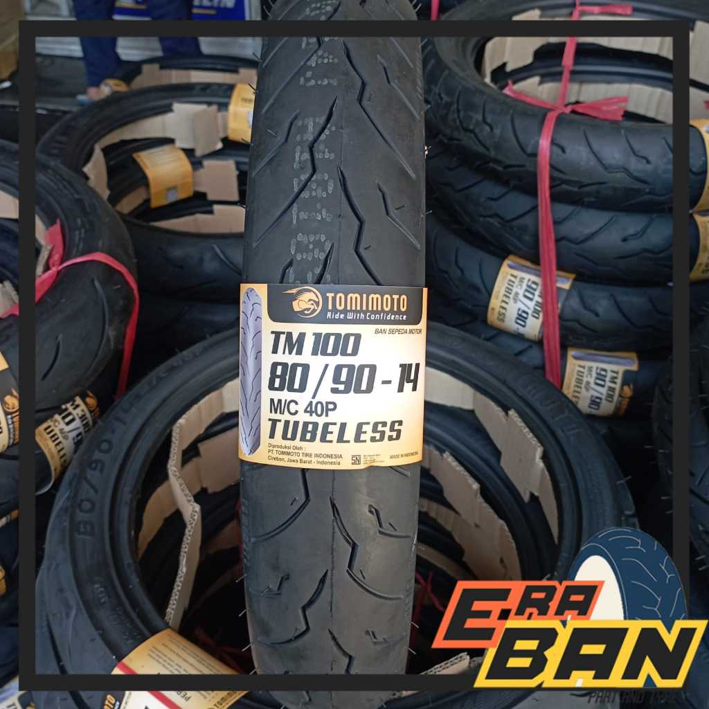 Jual BAN LUAR TOMIMOTO TM100 80 90 RING 14 TUBELESS SOFT COMPOUND DONAT ...