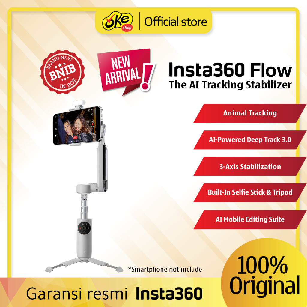 Jual Insta360 Flow Smartphone Stabilizer AI-Powered Auto Tracking Phone ...