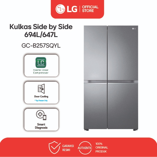 Jual LG Kulkas Side By Side 694L Gross / 647L Nett Smart Inverter Compressor & Pintu UltraSleek ...