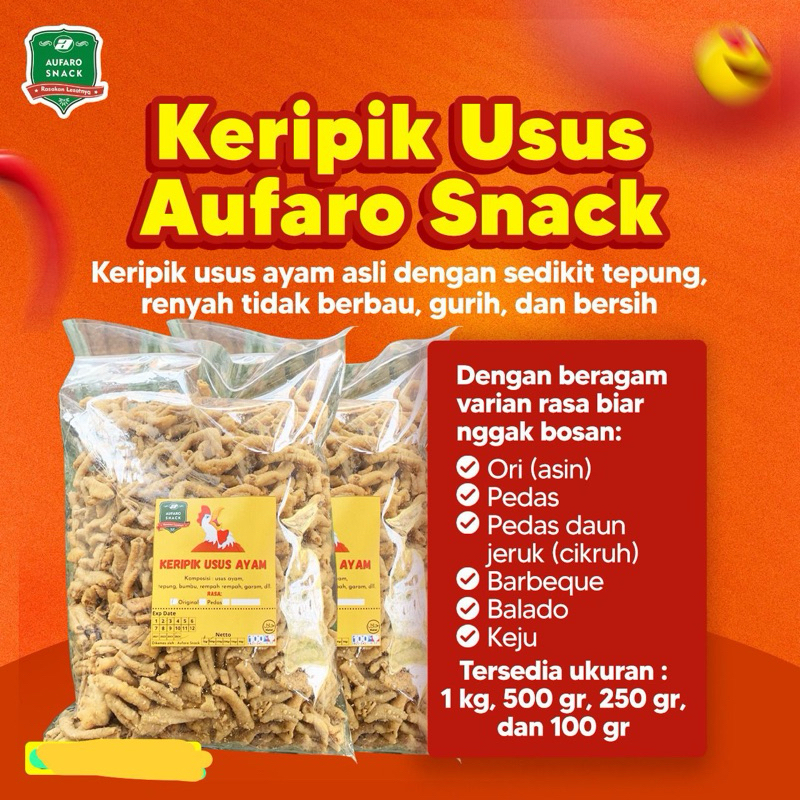 Jual USUS CRISPY 500 GRAM / 1KG KRIPSUS AYAM AUFARO SNACK | Shopee Indonesia