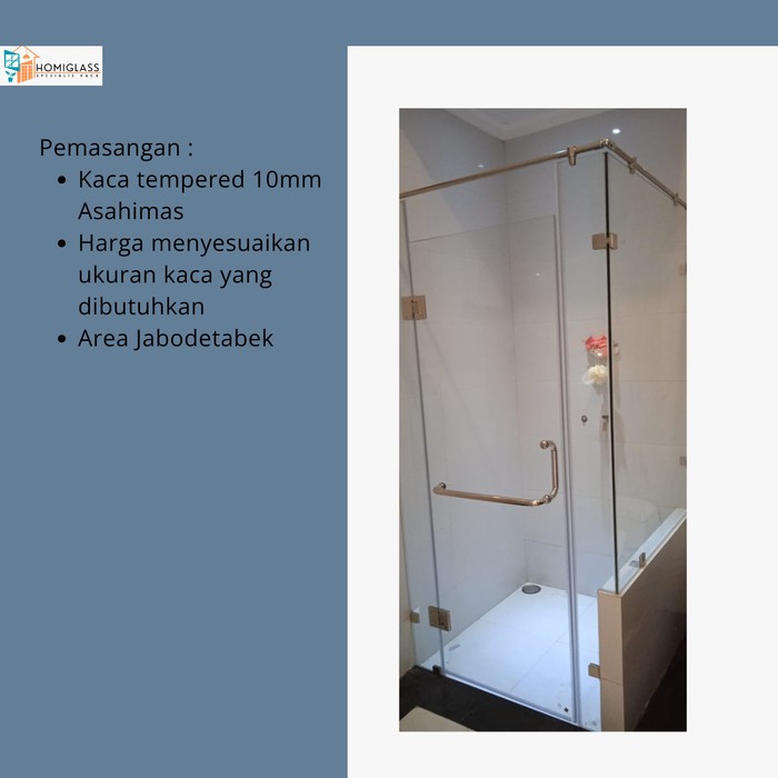 Jual Shower Box Kaca Tempered kamar mandi - Sekat kaca shower - Partisi ...