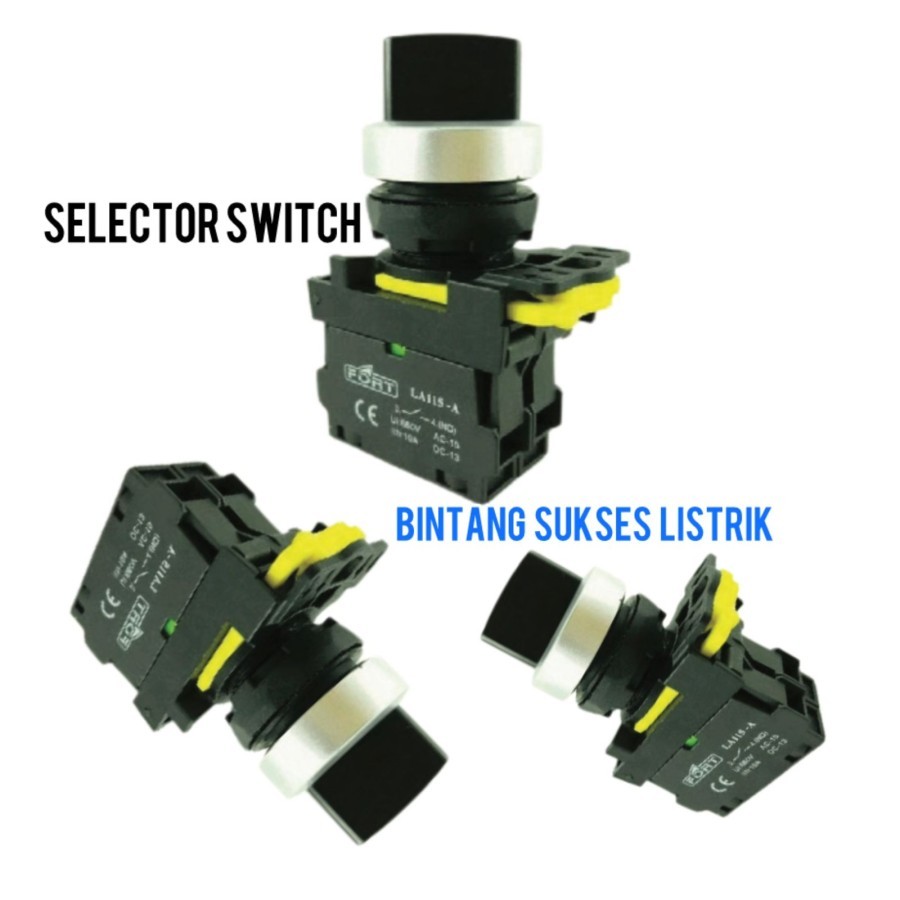 Jual ORIGINAL Selector Switch Hitam 2 Posisi LA115-A5-10X/FU 1NO ...