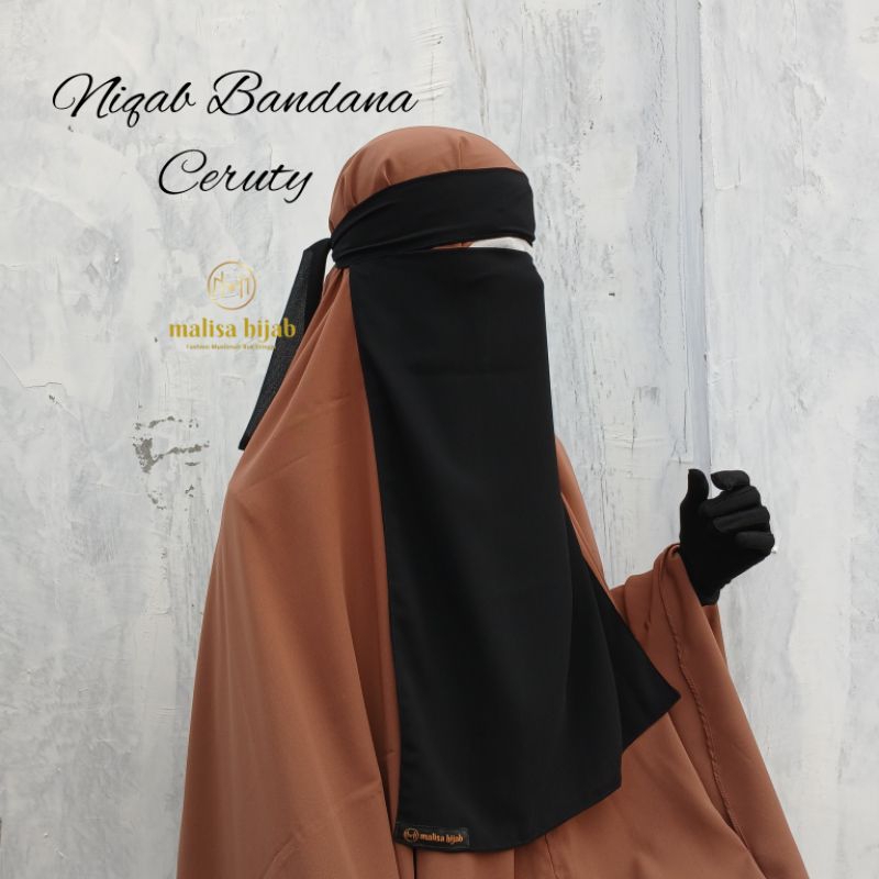 Jual 𝐌𝐀𝐋𝐈𝐒𝐀 𝐇𝐈𝐉𝐀𝐁 | NIQAB BANDANA CERUTY PREMIUM | SHIFON | panjang ...