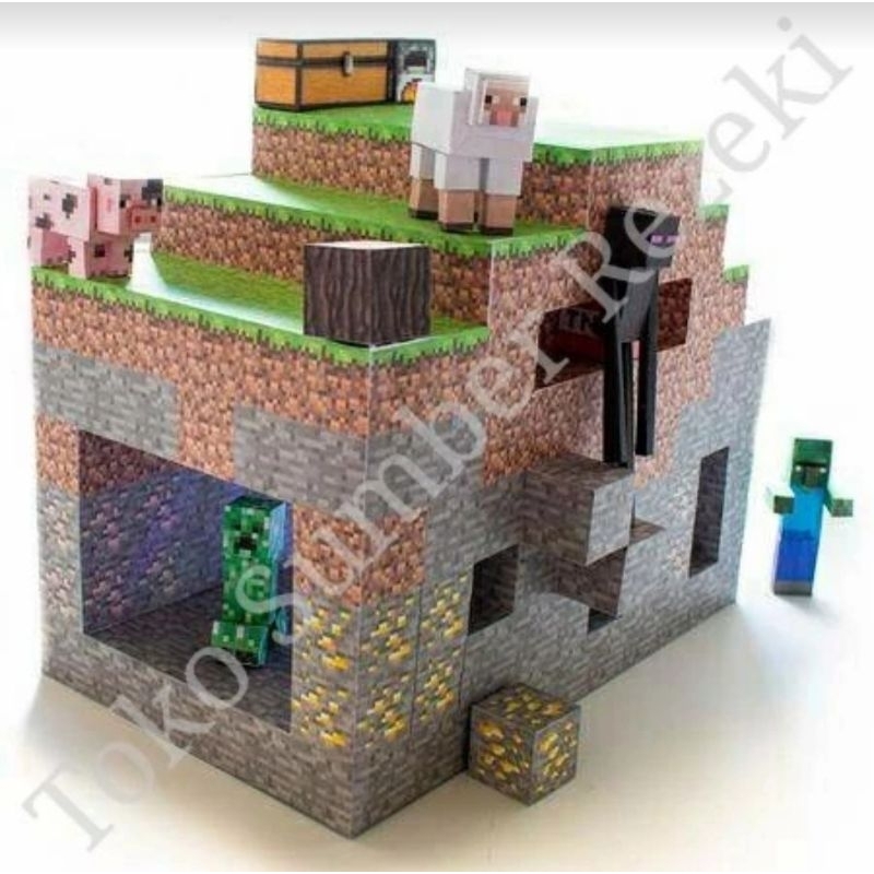 Jual Permukaan Papercraft Minecraft Diorama World Paper Craft Dunia ...