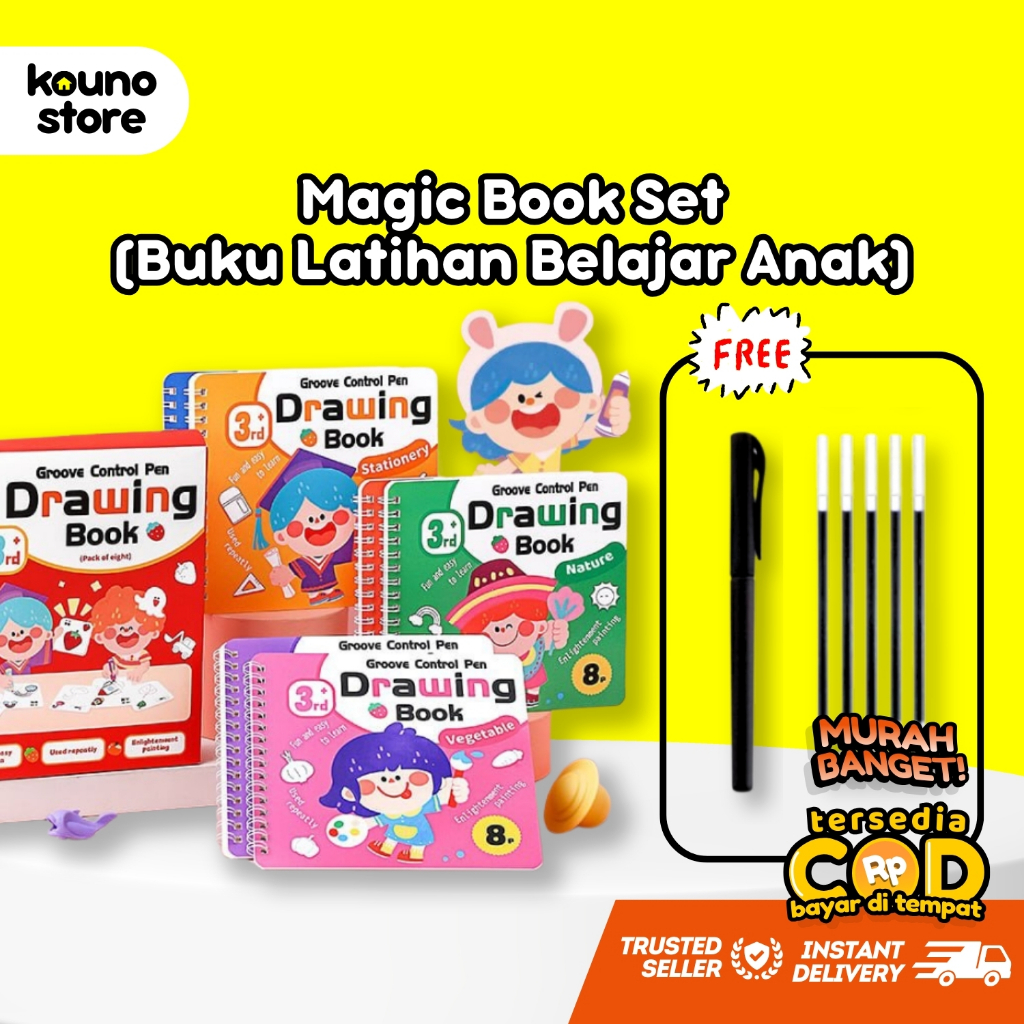 Jual Magic Drawing Book Set isi 4 Buku | Buku Latihan Pembelajaran Anak ...