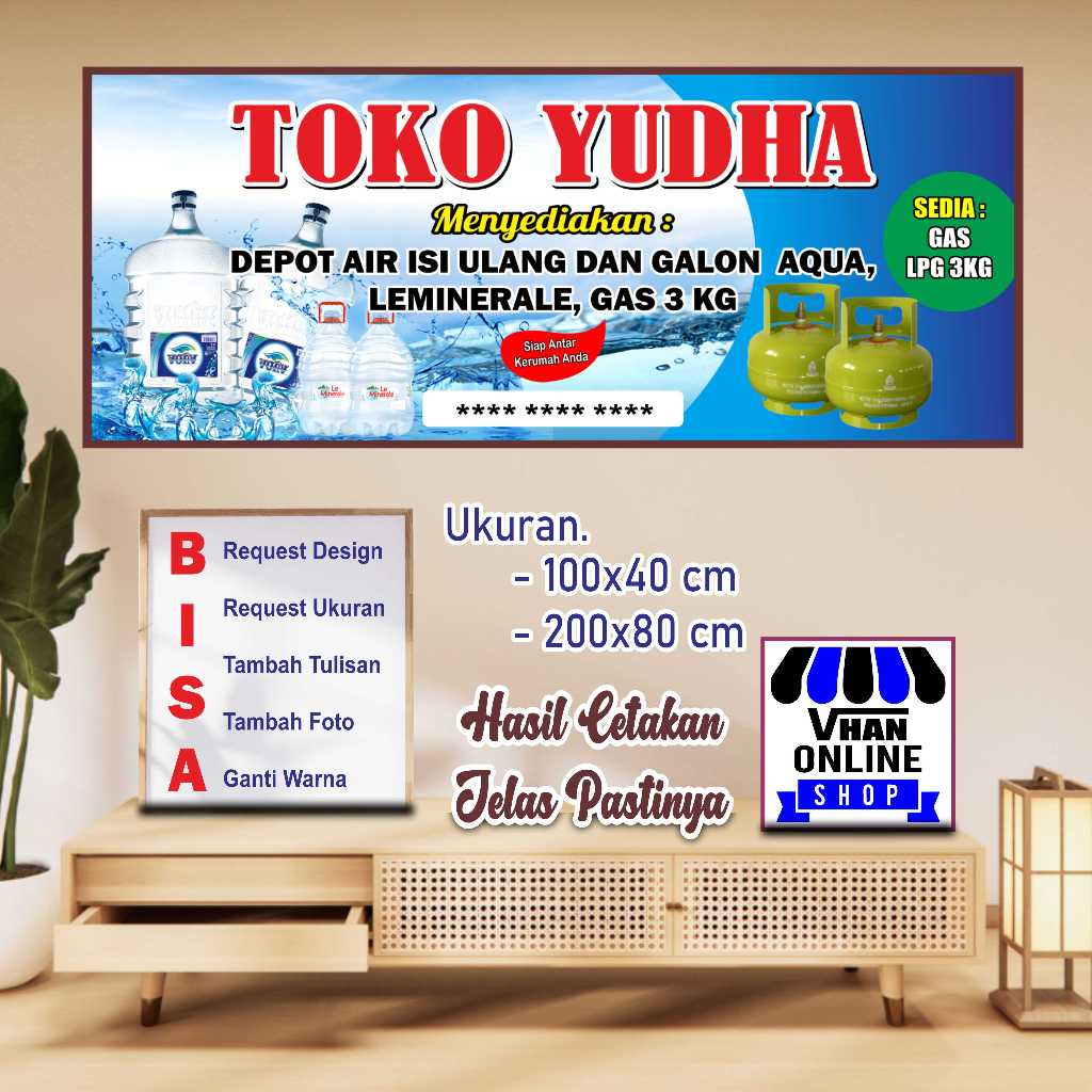 Jual Cetak Banner Spanduk Depot Air Isi Ulang dan Jual Gas | Shopee ...
