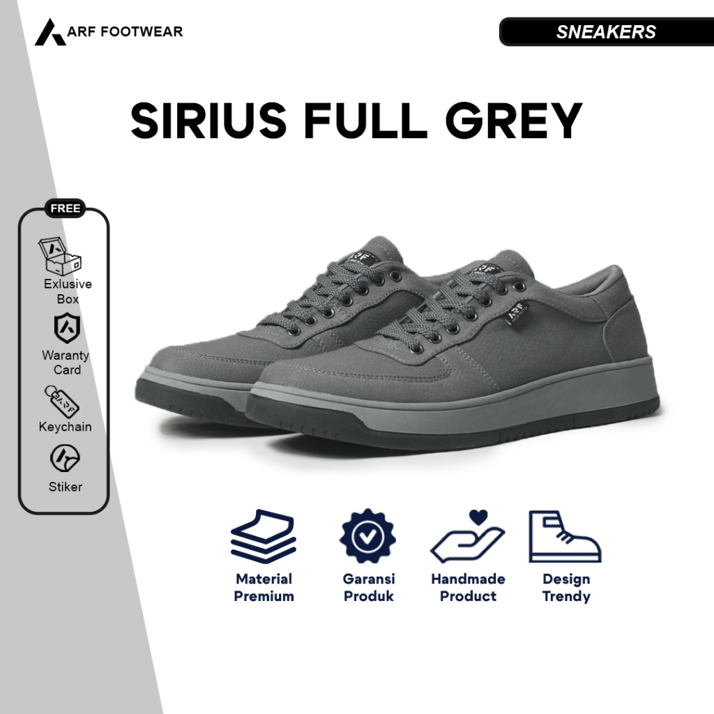 Jual ARF Sirius FullGrey Sepatu Sneakers Casual Pria Wanita Distro ...