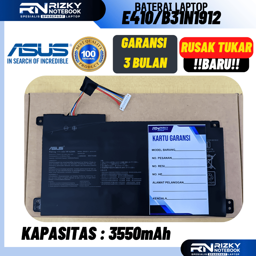 Jual Baterai LAPTOP Asus Vivobook 14 E410 E410M E410MA E510MA B31N1912 C31N1912 | Shopee Indonesia