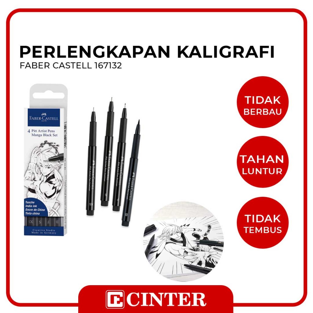 Jual FABER CASTELL - PENA DRAWING / PENA SET SENI / PPITT ARTIST PEN ...