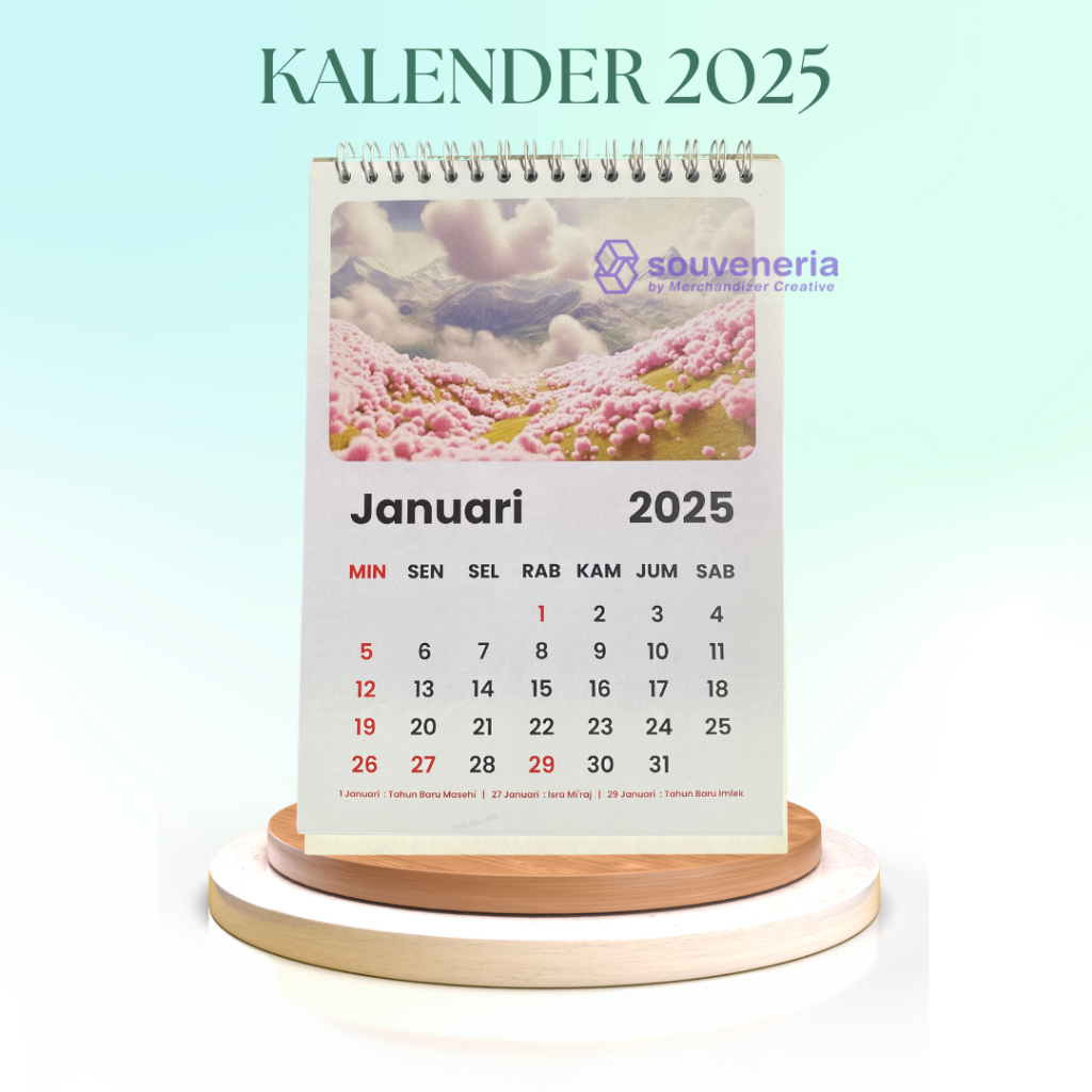 Jual Cetak Kalender Meja 2025 Duplex Tema Pemandangan isi 12 Lembar 1 ...