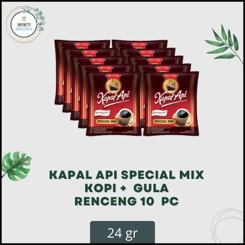 Jual KAPAL API SPECIAL MIX KOPI + GULA RENCENG 10 PC 24 GR MURAH ...