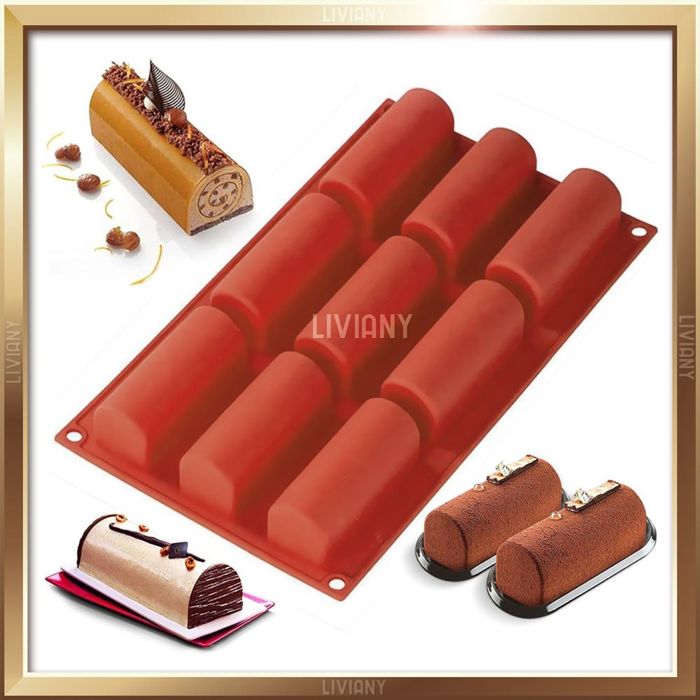 Jual Cetakan Silikon Kue Coklat Roll Gulung Silinder , Silicone Baking ...