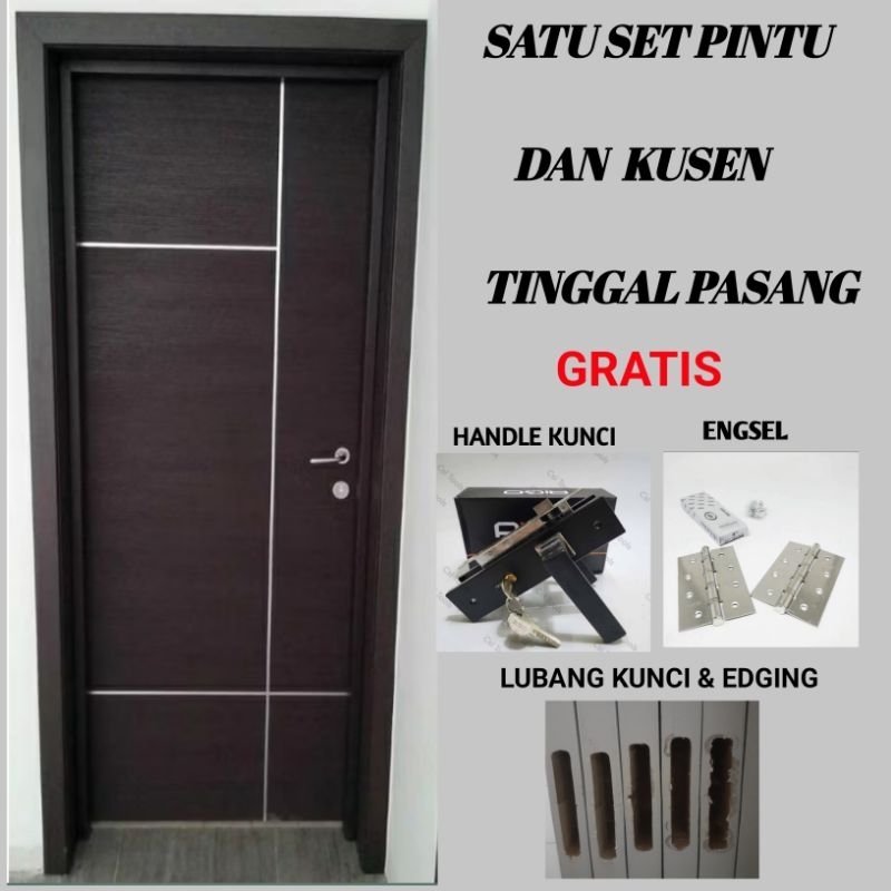Jual ready pintu minimalis HDF | satu set pintu dan kusen aluminium ...