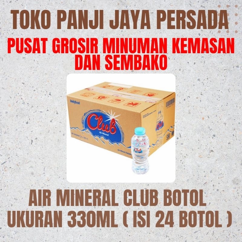 Jual AIR MINERAL CLUB UKURAN 330ML KEMASAN BOTOL (ISI 24 BOTOL ...