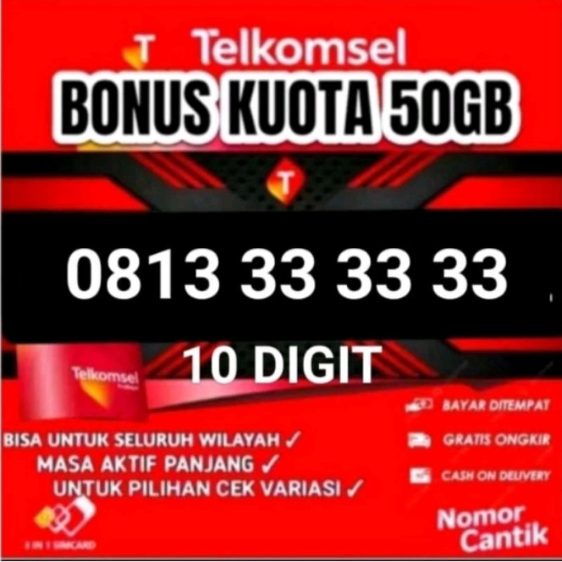 Jual Kartu Nomor Cantik Telkomsel Simpati 4G/5G Little Combo Sakti Bonus Kuota 50GB | Shopee ...