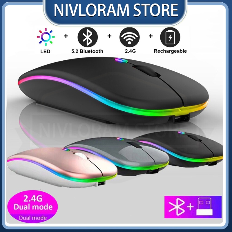 Jual Mouse Nirkabel Mouse Gaming USB Isi Ulang Bluetooth Kompatibel RGB ...