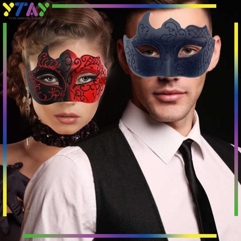 Jual Topeng Masquerade Pria Party Mask Halloween Topeng Muka Cowok ...