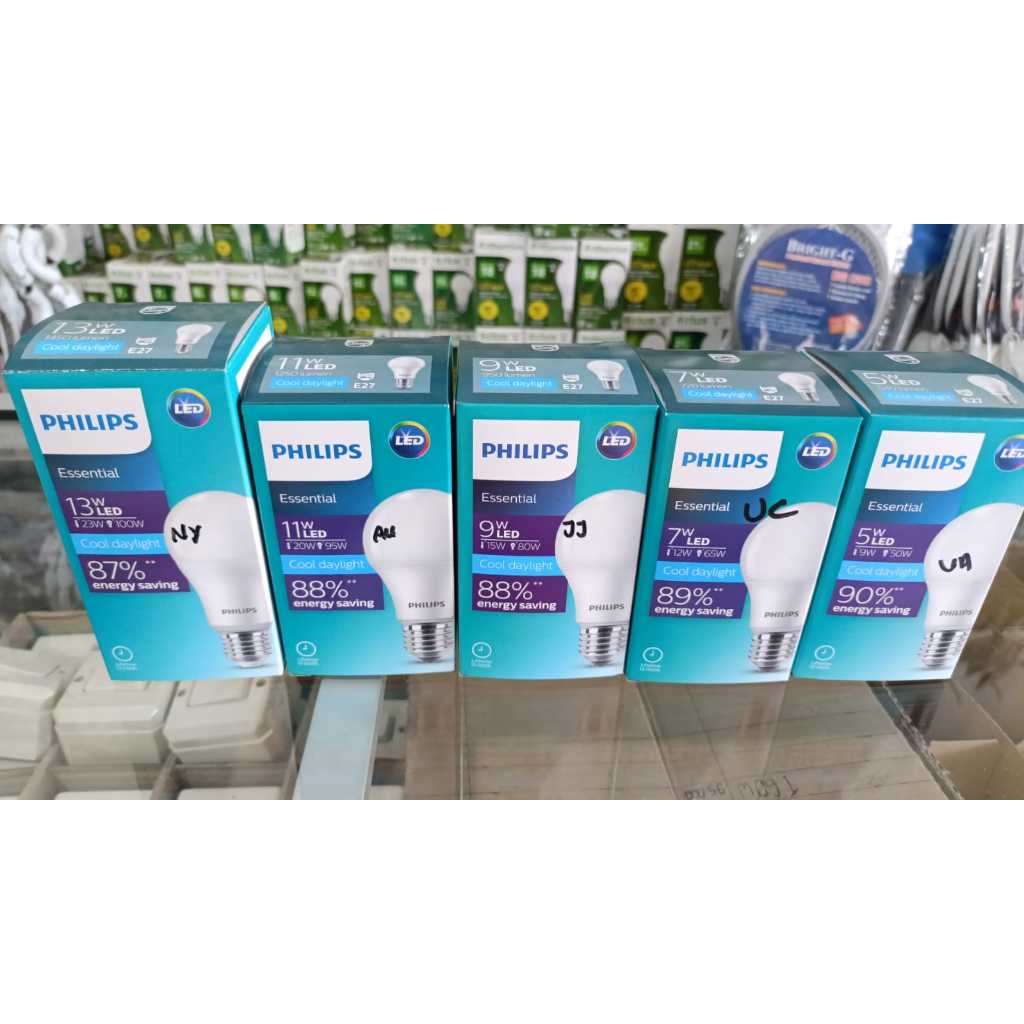 Jual Lampu Led Philips Essential 5E 7W 9W 11W 13W Original Garansi Resmi | Shopee Indonesia