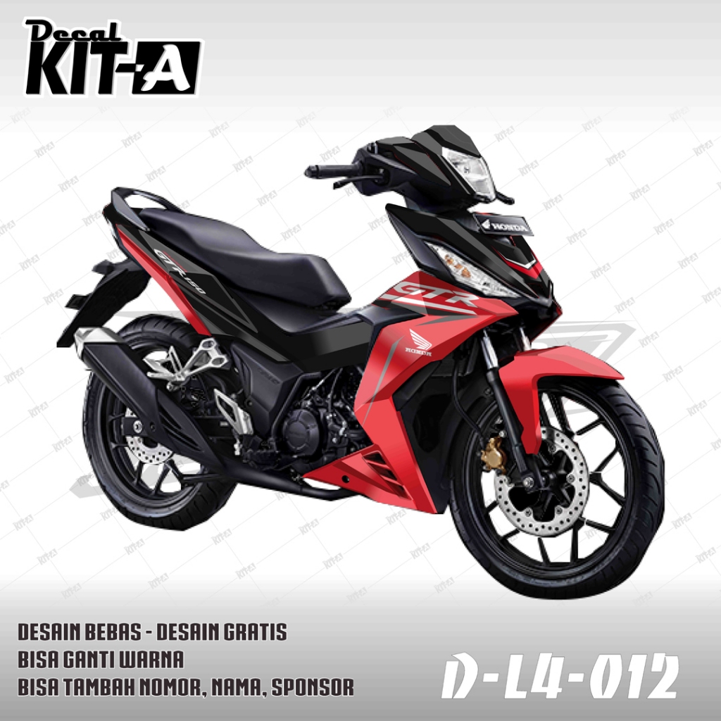 Jual Decal Sticker Honda GTR 150 Dekal Striping Full Body Supra GTR Merah Matte Supra D-L4-001 ...