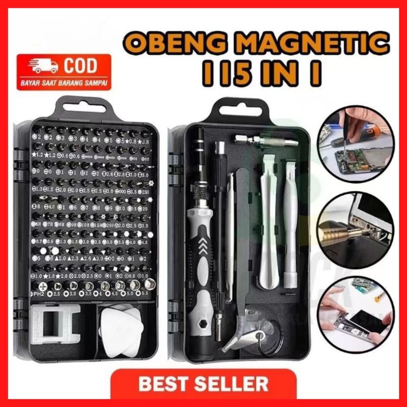 Jual OBENG SET MAGNETIC 115 in 1 SCREWDRIVER SERVIS HP KAMERA LAPTOP PC JAM TANGAN TOOL KIT ...