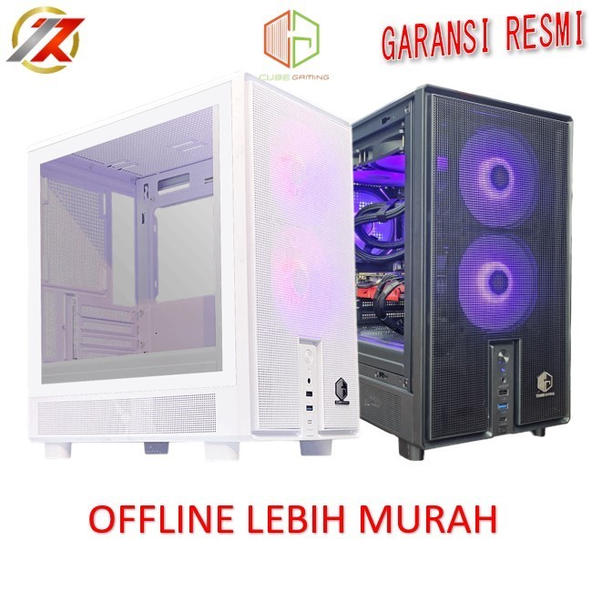 Jual CUBE GAMING TUNE - mATX Gaming Case - Mesh Front Panel Design - Left Side Tempered Glass ...